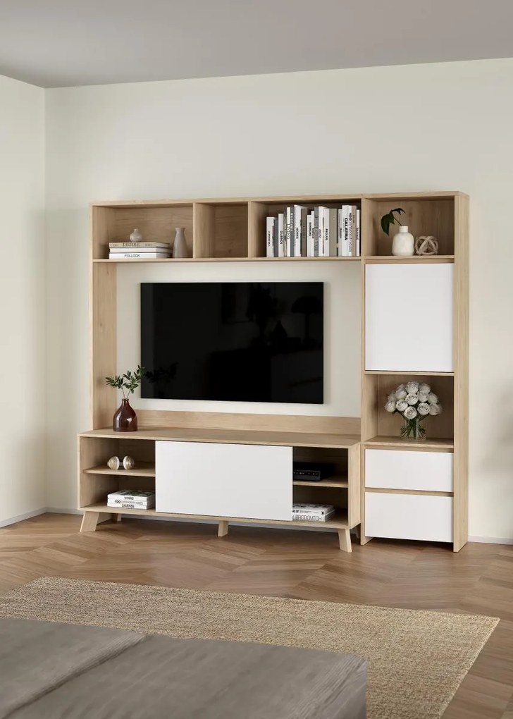 Tvilum TV stěna Nerea 320 jackson hickory/bílý lesk