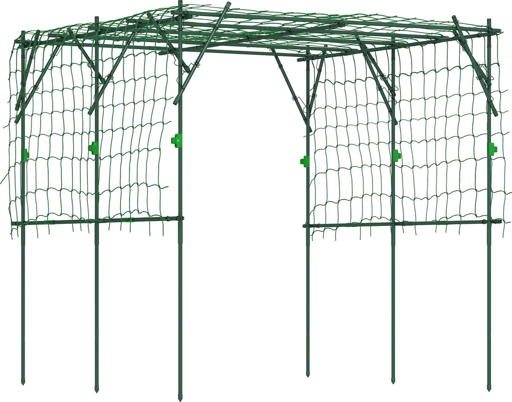 Ocelová mříž pro popínavé rostliny Mříž 223 x 223 x 223 cm Růžový oblouk Zelená