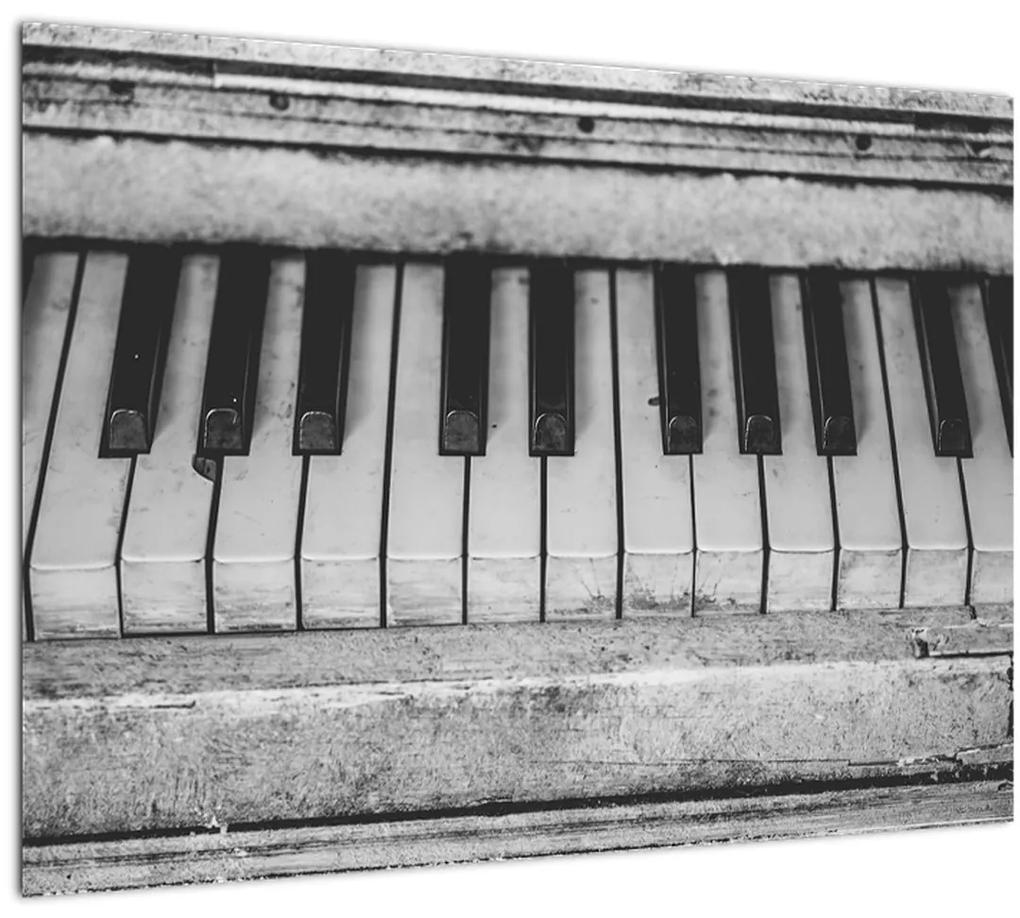 Skleněný obraz starého klavíru (70x50 cm)