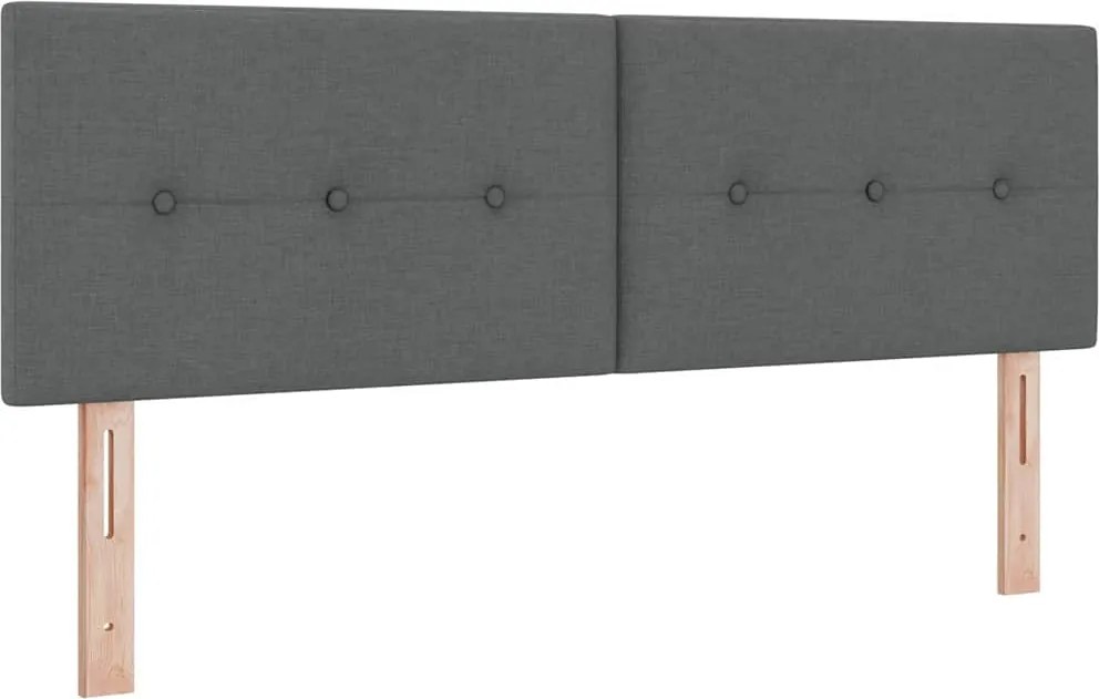 Postel s boxspringem s čelo Tmavě šedá 140 x 200 cm textil 3338693