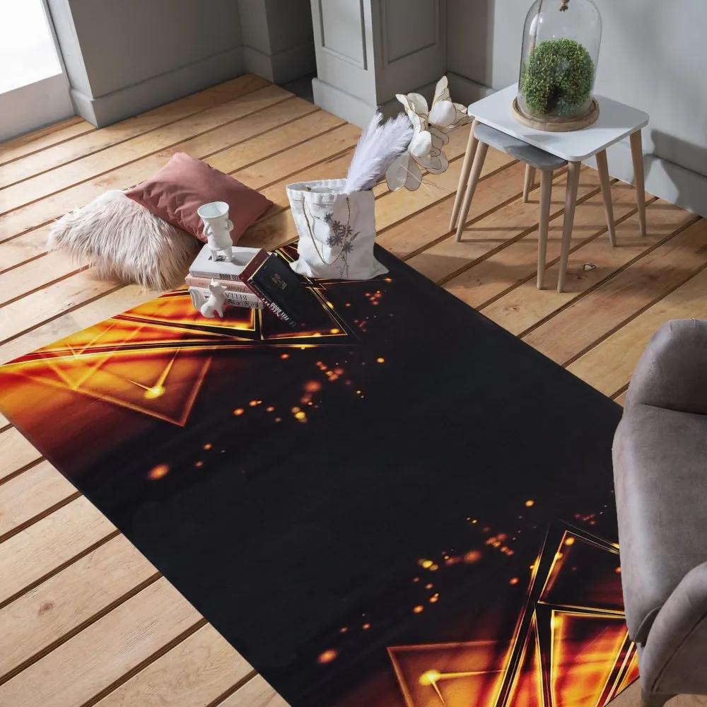 Černý koberec s výrazným vzorem Šířka: 160 cm | Délka: 220 cm