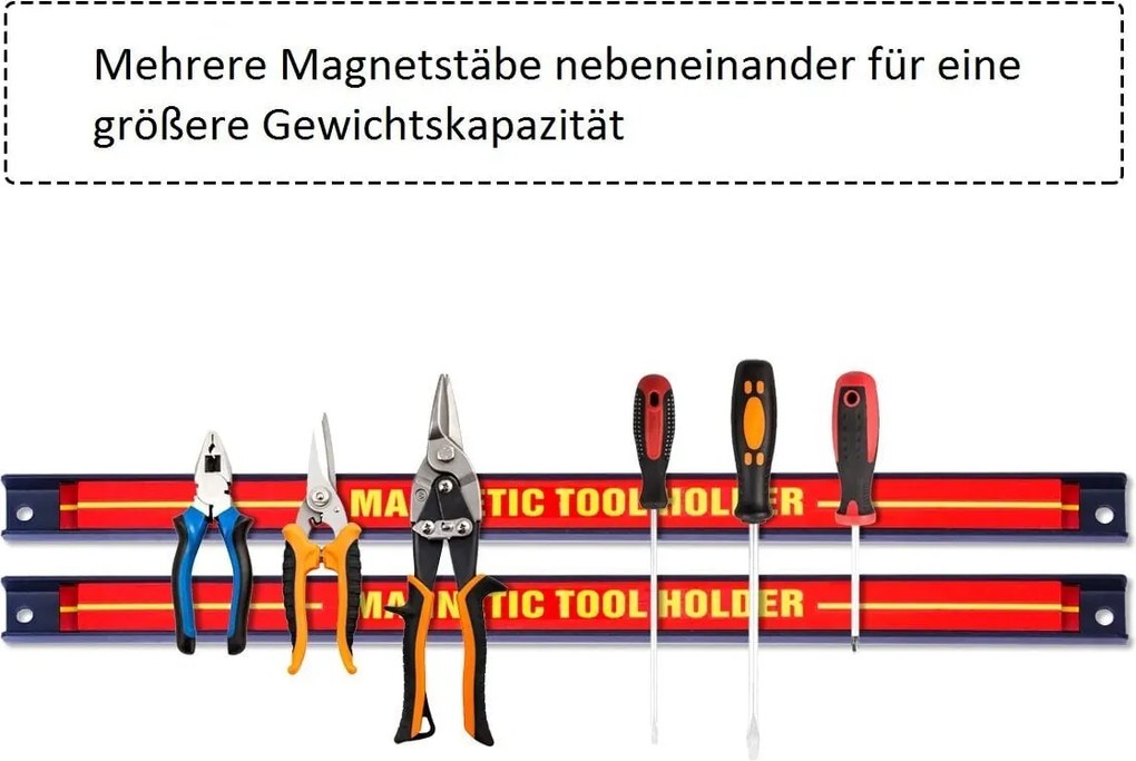 Costway Sada 12 magnetických lišt na nářadí, délka 46 cm