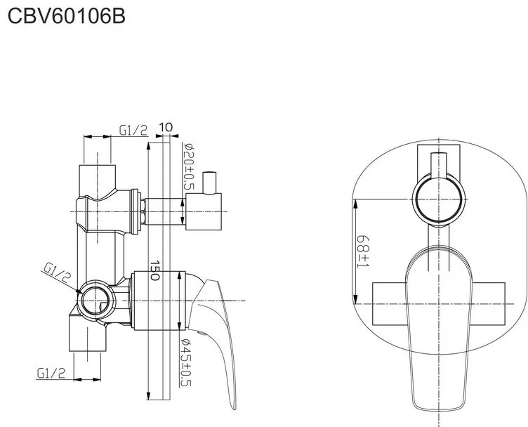 Mereo Mereo, Sprchový set s dvoucestnou podomítkovou bateríí, CB650SE2