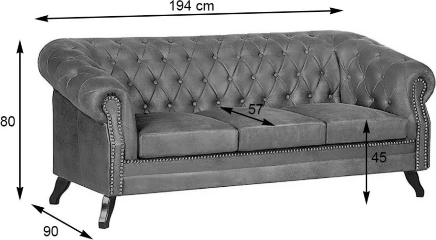 Askont Pohovka Chesterfield Bristol 3M Tabaco 13