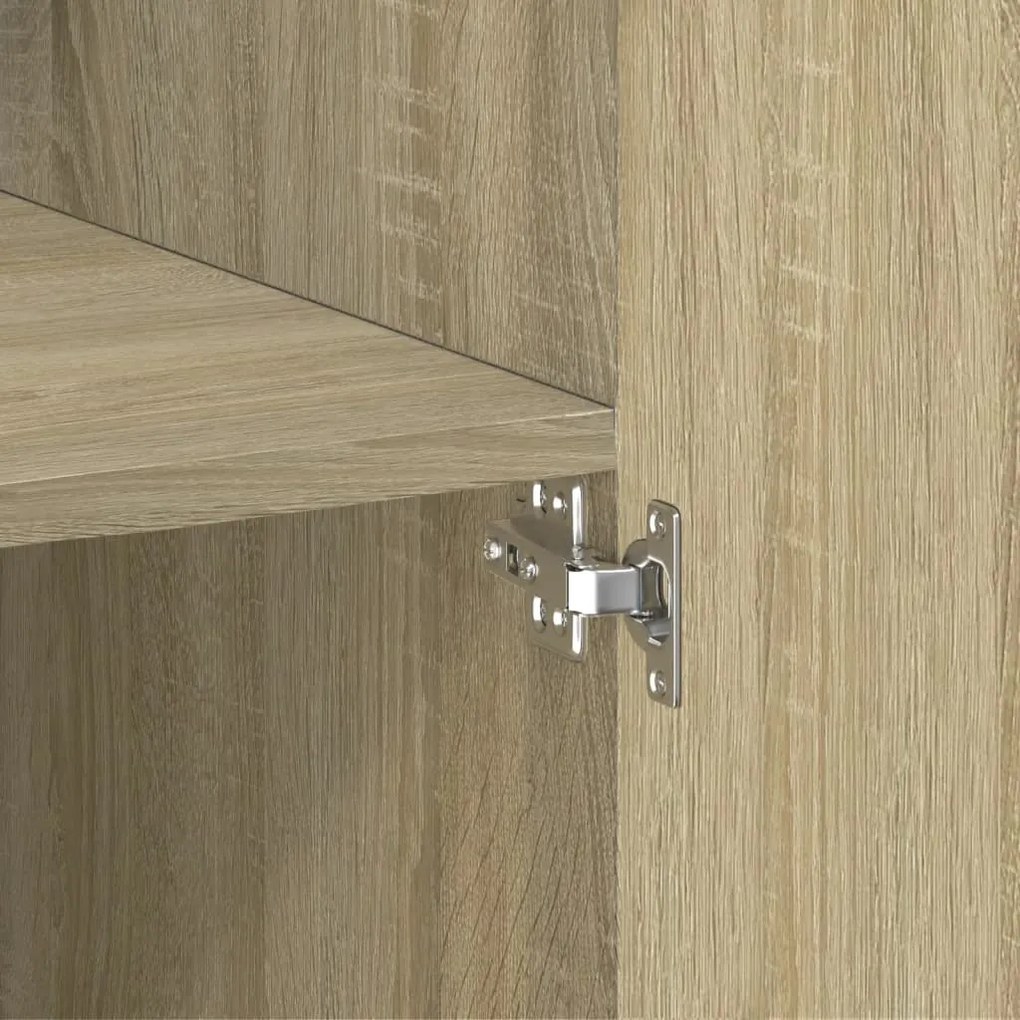 Skříň Highboard 80 X 42,5 X 185 Cm Kompozitní Dřevo