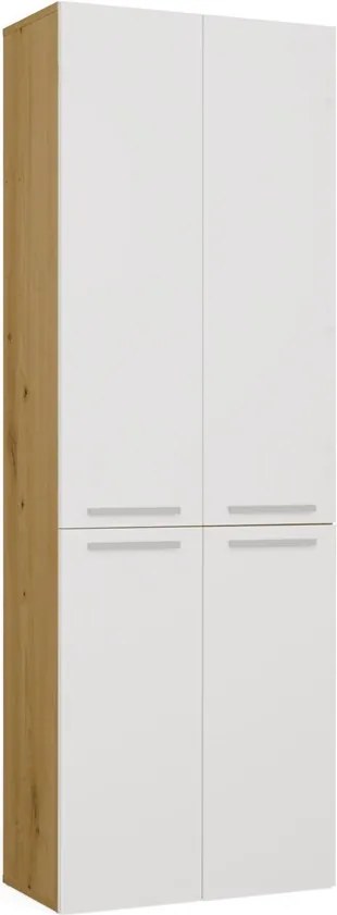 Koupelnová skříňka s košem na prádlo NEL 1K DD bílá/dub Artisan