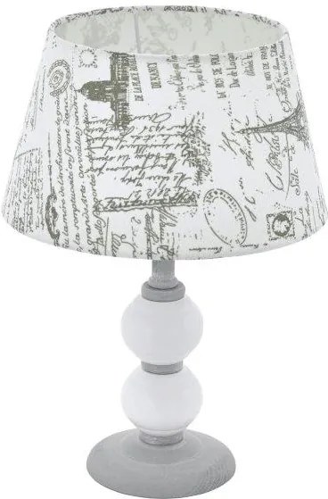 Eglo Vintage 43247 Larache 1 Stolní lampa E14 1x40W šedá, bílá / šedá, bílá Lampy a lampičky na noční stolek