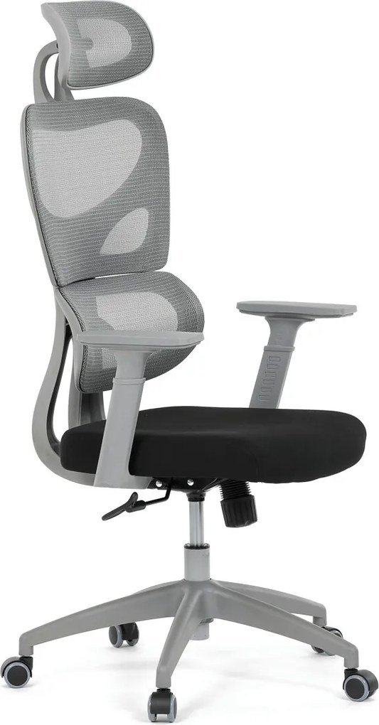 Ergonomická kancelářská židle RENEE - šedá síťovina / černá látka