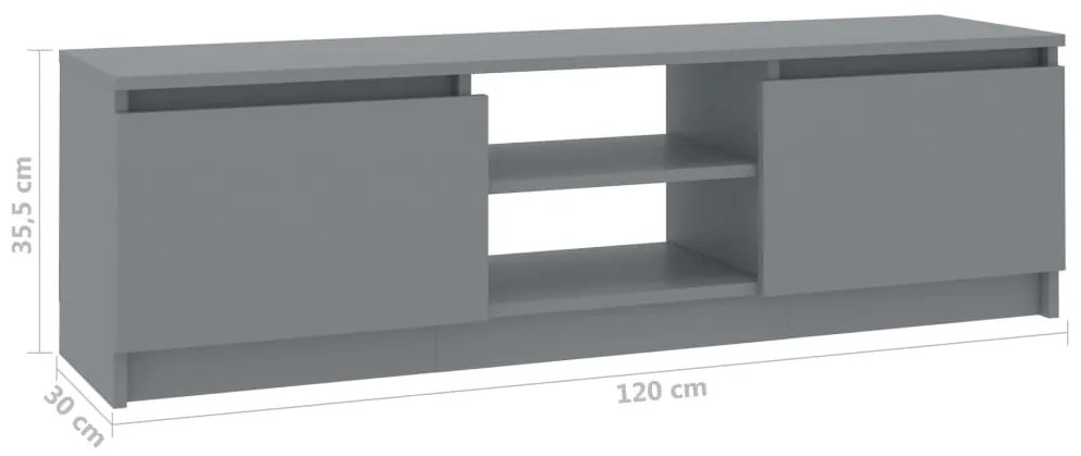 TV stolek Rakby - šedý | 120x30x35,5 cm