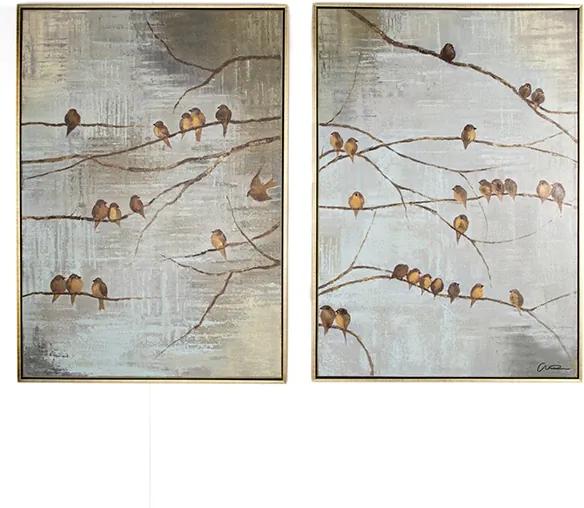 2-dílný obraz 102413, Flock Of Birds Handpainted Framed Canvas, Wall Art,  Graham Brown | BIANO