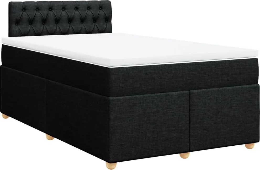 Box spring postel s matrací černá 120x200 cm textil 3286656