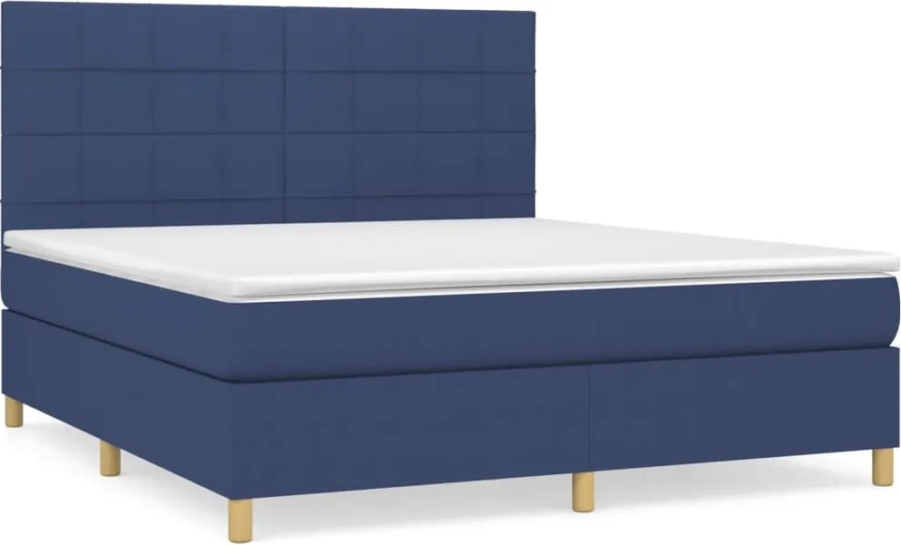 Box spring postel s matrací modrá 180x200 cm textil 3142359