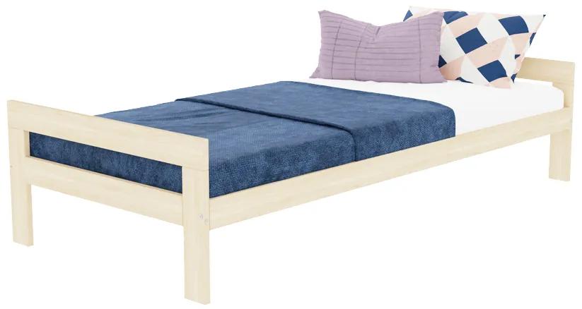 Benlemi Rostoucí dřevěná jednolůžková postel SWITCH 2v1 s čely Zvolte barvu: Béžová, Zvolte rozměr: 135x190 cm