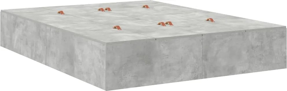 Rám postele s úložným prostorem Betonově šedá 150 x 200 cm 3335384