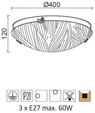 ACA DECOR Přisazené svítidlo FORCE max. 3x60W/230V/E27/IP20