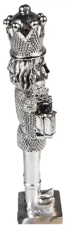 Vánoční dekorace Louskáček Stříbrný 5*4*16 cm – 5x4x16 cm