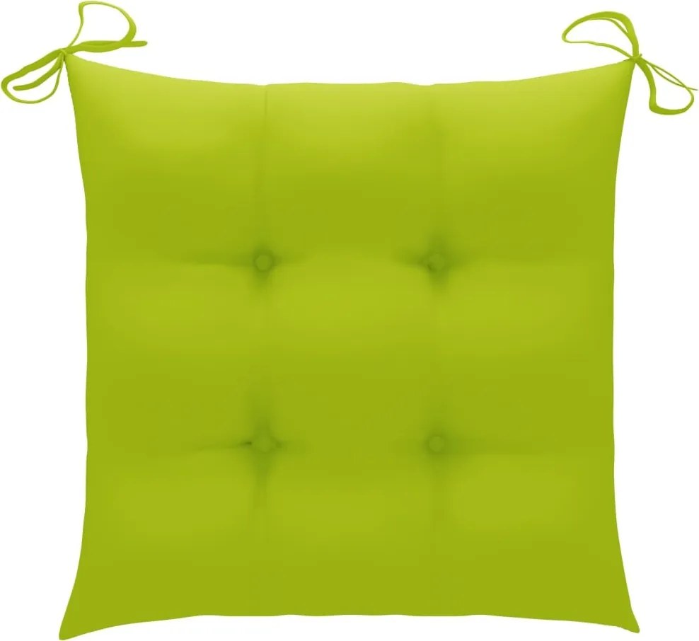 vidaXL Jídelní židle 4 ks podušky masivní teak [3062648] Barva: Zelená