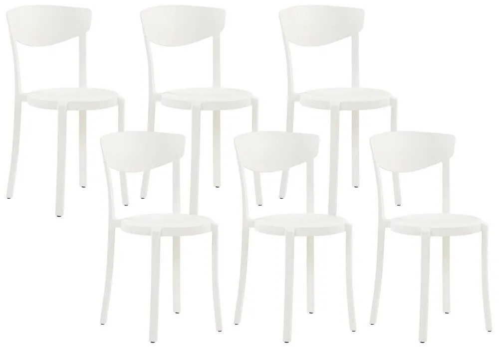 Sada 6 jídelních židlí plastových bílých VIESTE Beliani