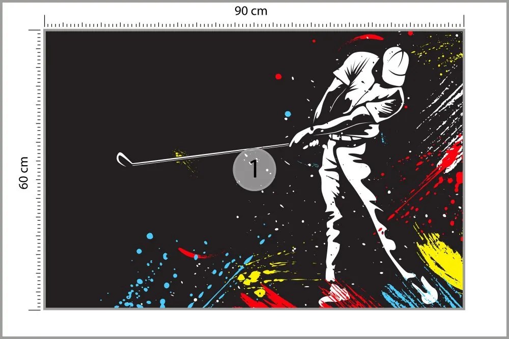 Fototapeta Malovaný Golfista Samolepící tapety 270x180