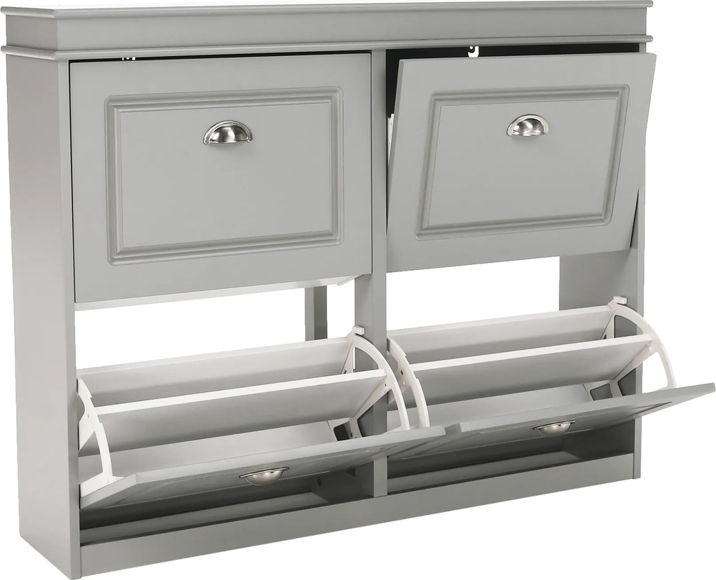 Botník, 2-řadový, šedá, SEBER TYP 5