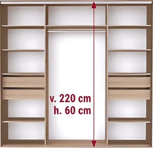 Třídveřová šatní skříň ONYX 3 (na výběr více variant)