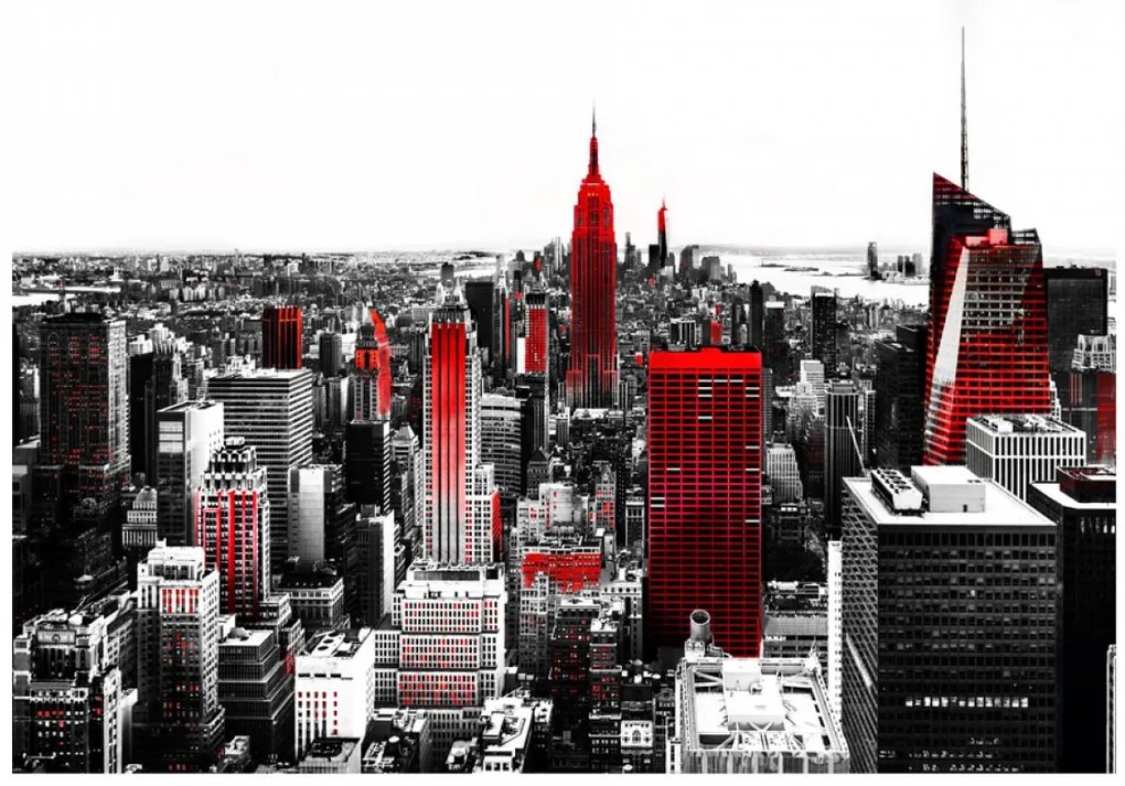 Murando DeLuxe Fototapeta New York v červené Velikost (šířka x výška): 300x210 cm