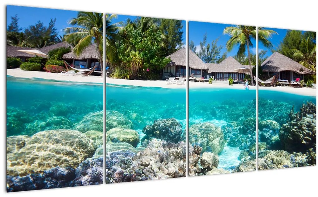 Obraz pláže na tropickém ostrově (160x80 cm), 40 dalších rozměrů