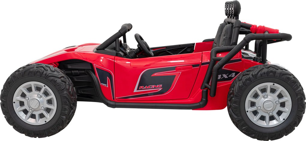 Ramiz Elektrická bugina Racing 5 pro děti červená + motory 2x200W + dálkové ovládání + LED audio + pomalý start