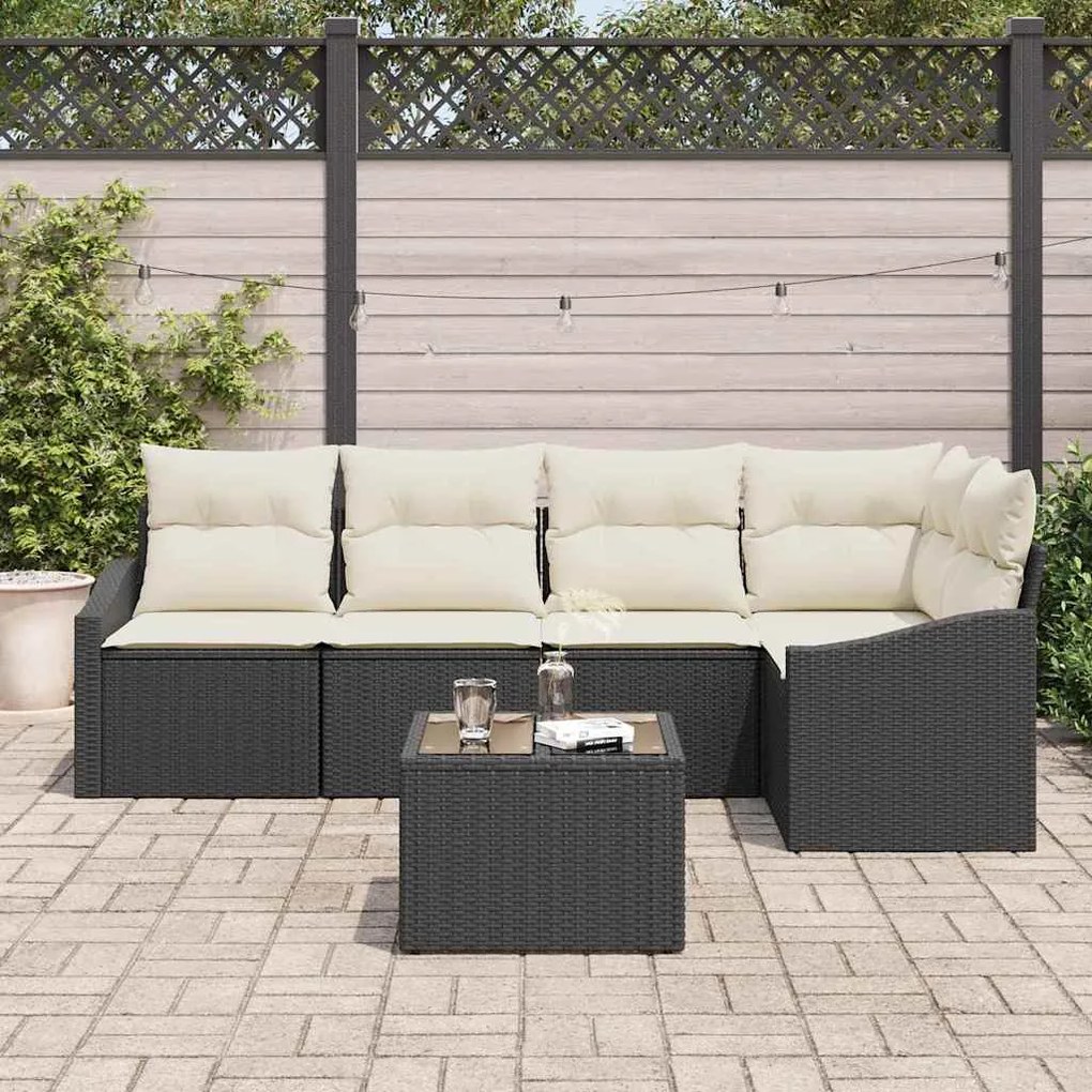 Set pohovek 6 ks Černá polyratan 3346727