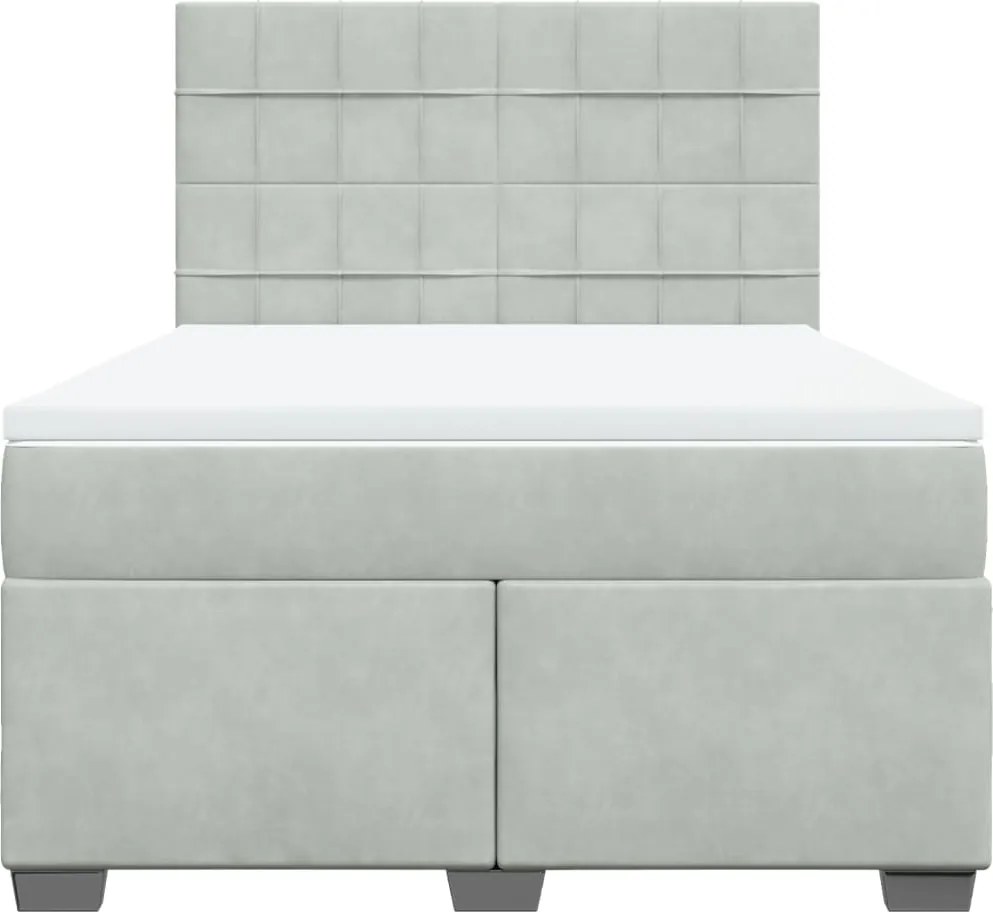 Box spring postel s matrací světle šedá 140x190 cm samet 3290906