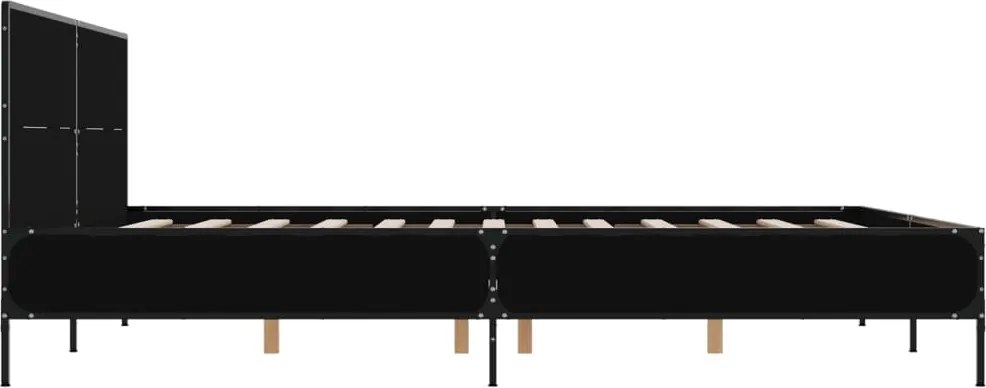Rám postele černý 135 x 190 cm kompozitní dřevo a kov 3280027