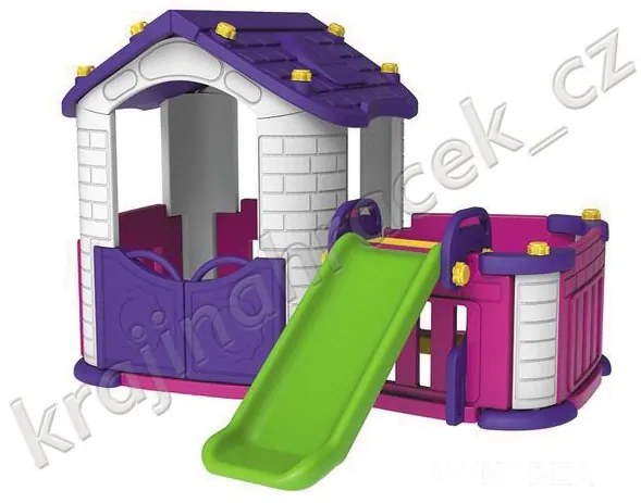 RkToys zahradní domeček + skluzavka