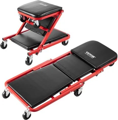 91,4 cm Foldable Z Garage Creeper Mechanic Creeper Stool Kapacita 136,1 kg