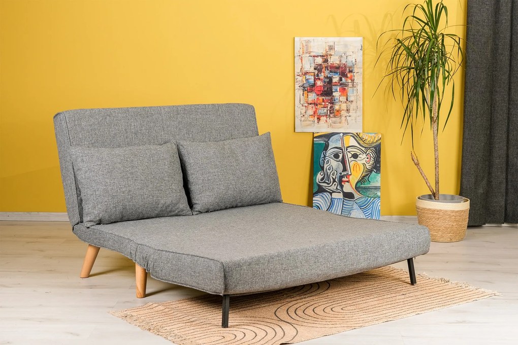 Hanah Home Rozkládací dvoumístná pohovka FOLDE světle šedá 120 cm