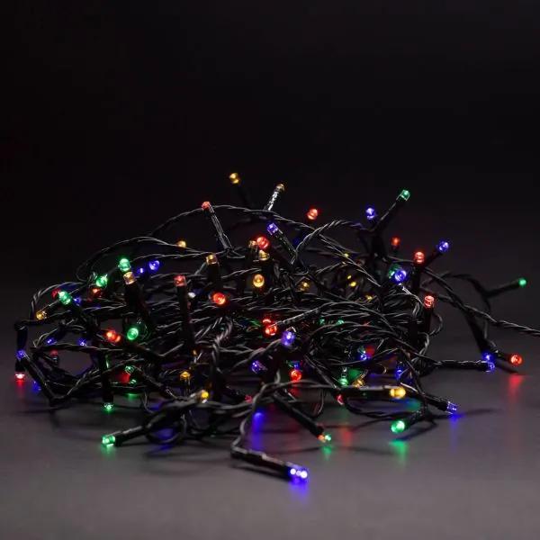 LED vánoční řetěz 14m, venkovní, vícebarevný, 180 LED, 3,6W, do zásuvky, 8 režimů