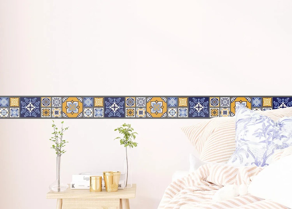 Samolepící bordura na zeď Živý Patchwork | 5 m x 13.8 cm | DWB8461