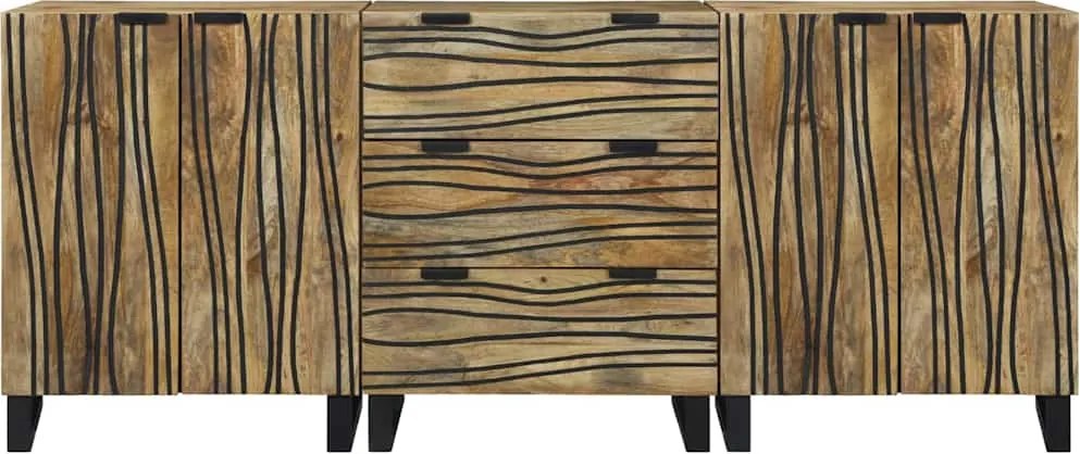Sestava komody 3 ks Přírodní 180 x 33 x 75 cm 3310041