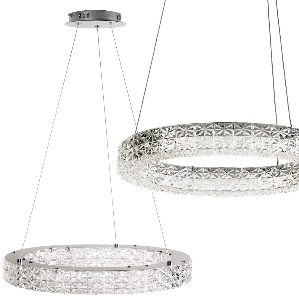 Toolight Závěsné LED osvětlení Crystal LE7 MS005-CP 50 cm chrom