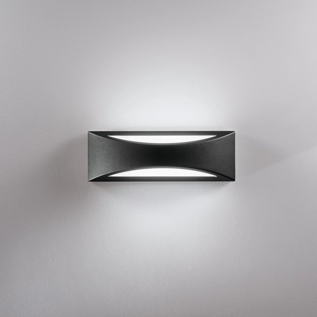 FAN LED-W-WEISS-NER Venkovní nástěnné svítidlo LED WEISS hliník černá 16W 1800LM CCT IP54 35x12x11,3 cm - FANEUROPE