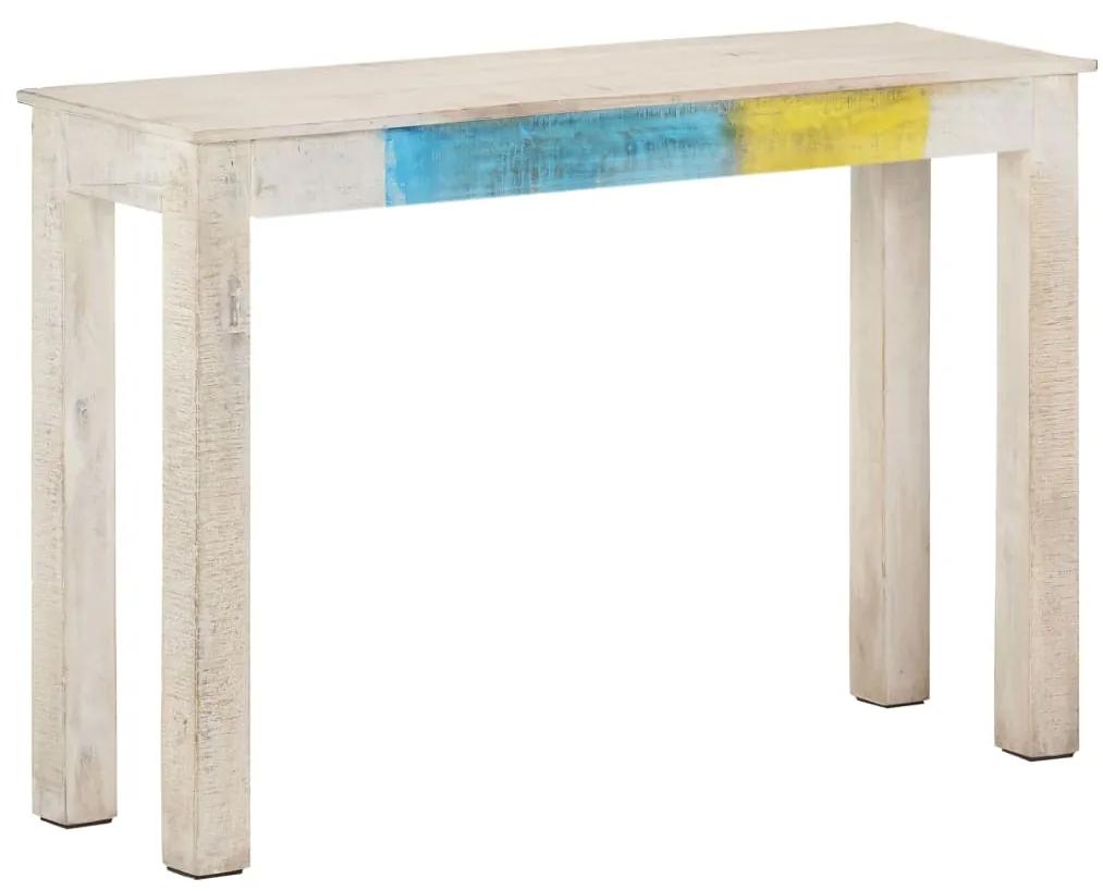 323556 vidaXL Konzolový stolek bílý 115 x 35 x 77 cm hrubé mangovníkové dřevo