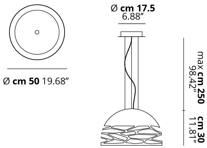 Lodes Kelly Small Dome 50, závěsné svítidlo 3x23W E27, bílá, prům. 50cm