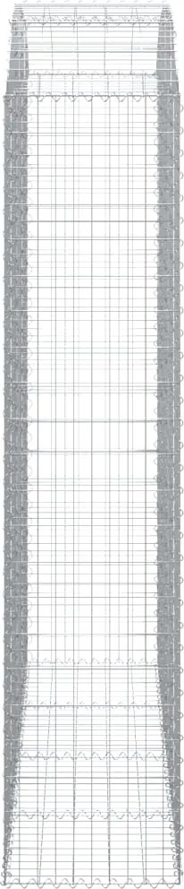 Klenutý gabionový koš 200 x 50 x 220/240 cm pozinkované železo 153481