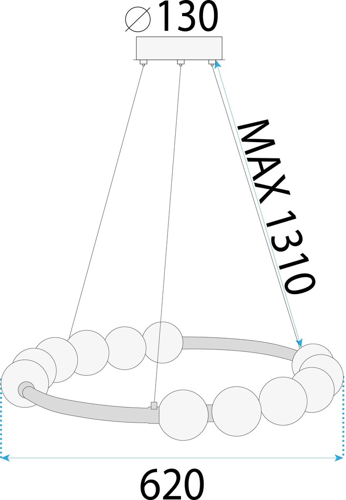 Toolight Toolight, LED stropní svítidlo APP1553-CP, zlatá lesklá-bílá, OSW-05661