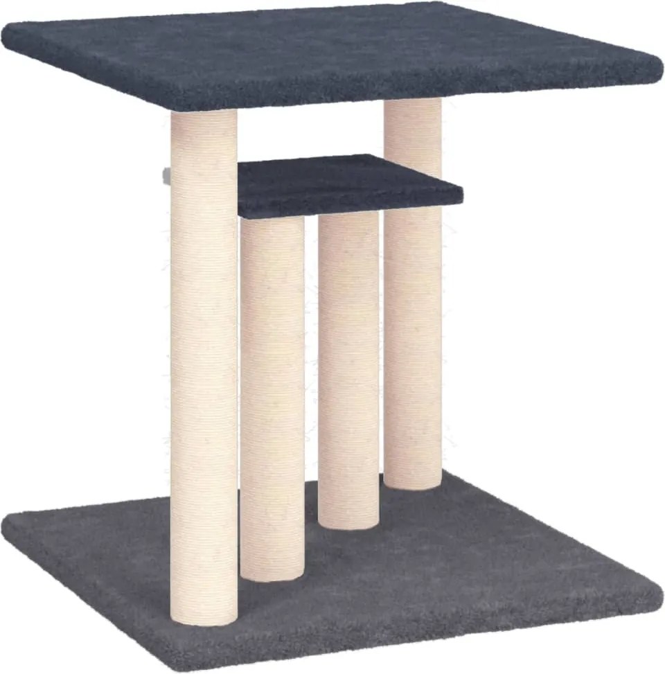 Škrabadlo pro kočky s plošinami tmavě šedé 50 cm 172045