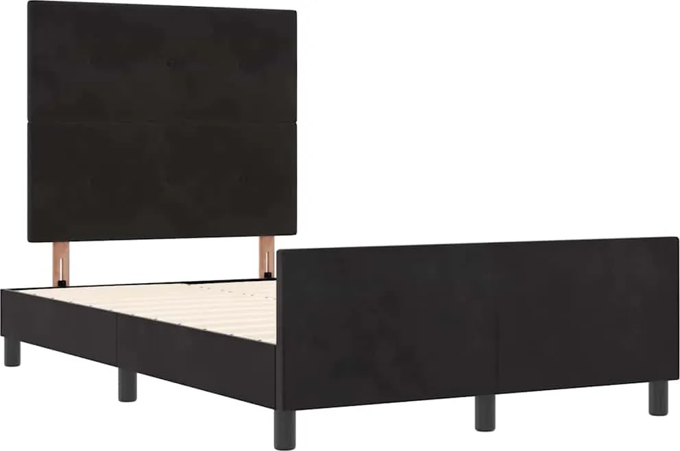 Postel s boxspringem s čelo Černá 120 x 200 cm samet 3344935