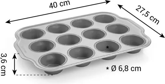 TESCOMA Silikonová forma s kovovým okrajem DELÍCIA, 12 muffinů