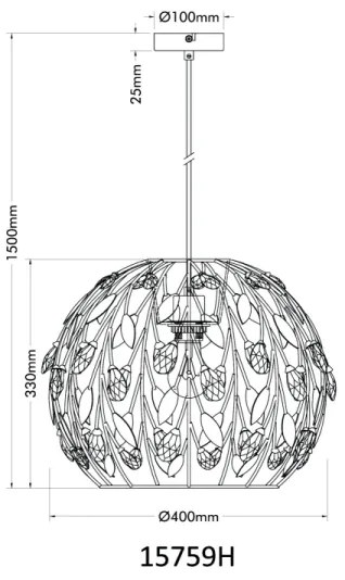 Globo 15759H - Lustr na lanku MIKA 1xE27/40W/230V pr. 40 cm