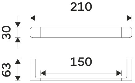 Držák na ručníky bílý mat 21 cm na zeď NIMCO MAYA BÍLÁ MAB 29060-05