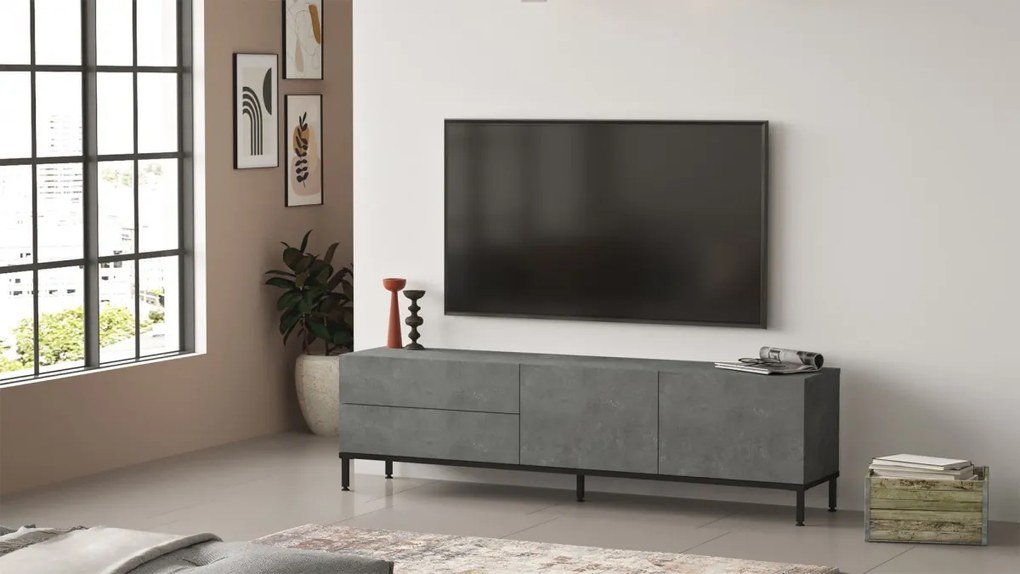 TV stolek Ove III 170 cm šedý