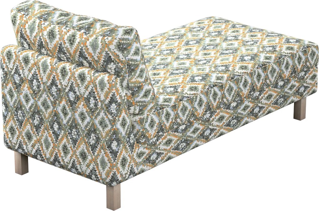 Potah na šezlong IKEA Karlstad samostatný, krátký barva modrá látka pletený vzor, vzorované